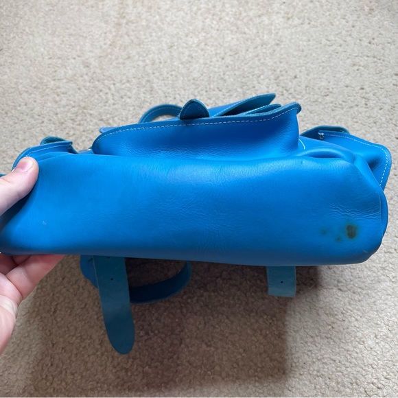 Grafea | Bags | Grafea Blue Leather Backpack | Poshmark